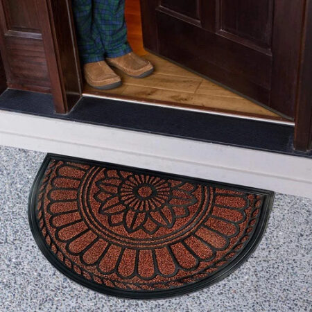 Heavy Duty Half Round Moon Door Mat Maroon For Outdoor Entrance - Stair ...