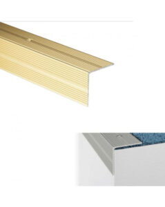 Non Slip Aluminum Stair Nosing Screw Fix 35x35mm For Carpet Floor ...